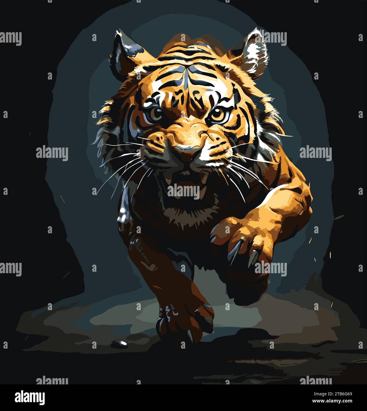 Siberian white tiger Stock Vector Images - Alamy