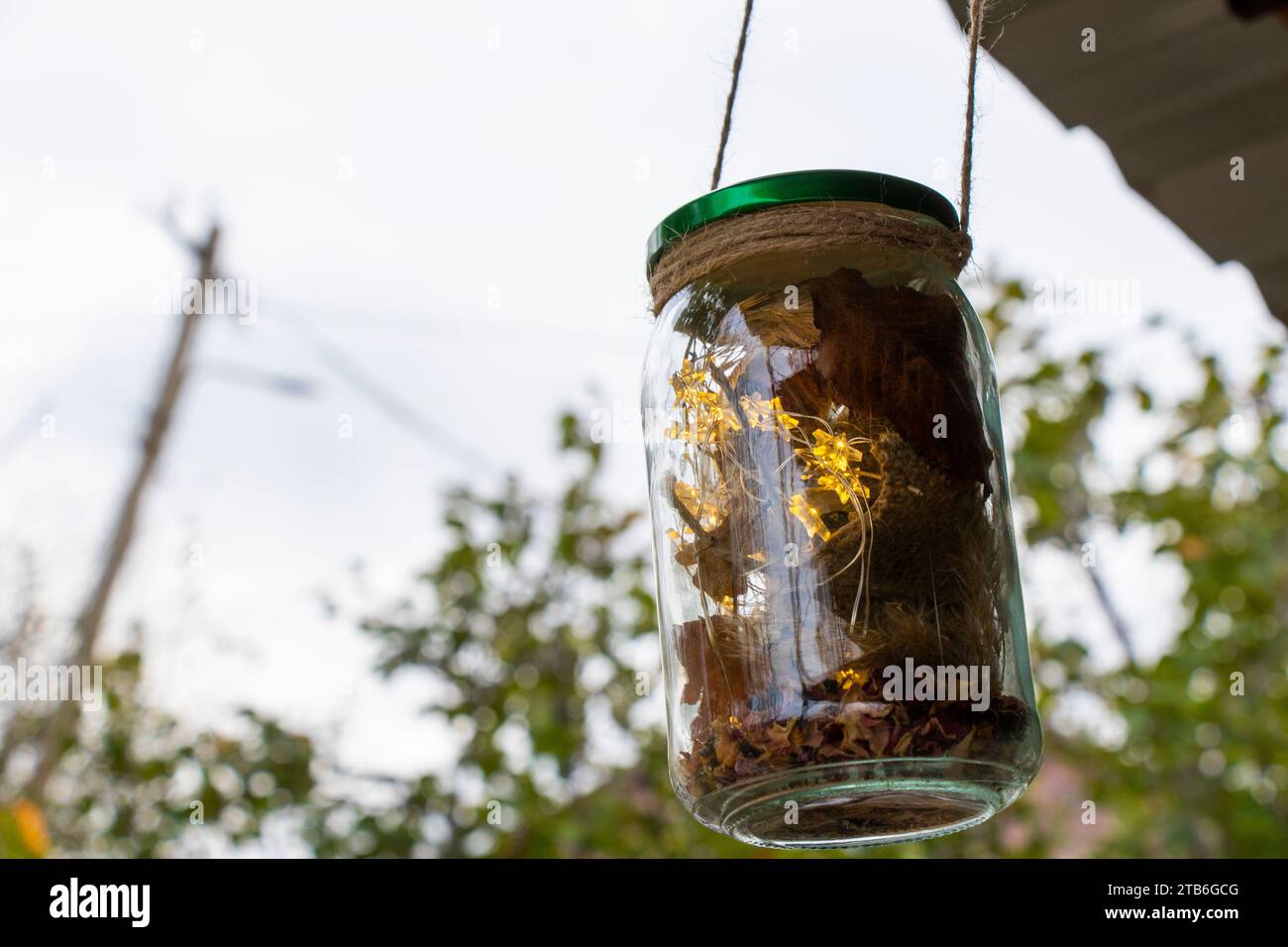 Light in the jar for decorations Stock Photo - Alamy