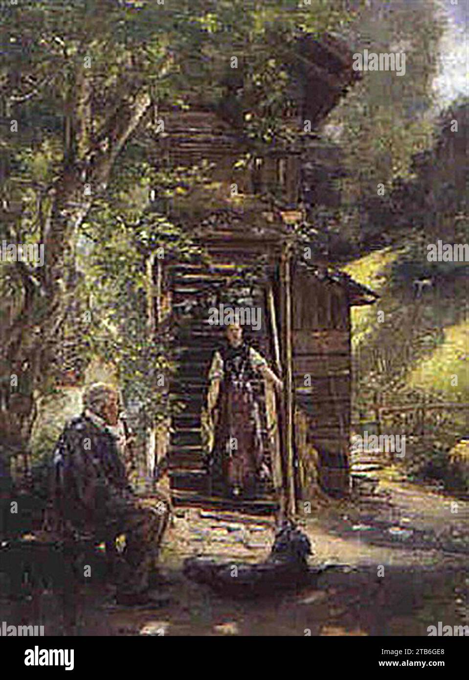 Walter von Vigier – Bauernhof mit Pfeife rauchendem Grossvater Stock Photo - Alamy