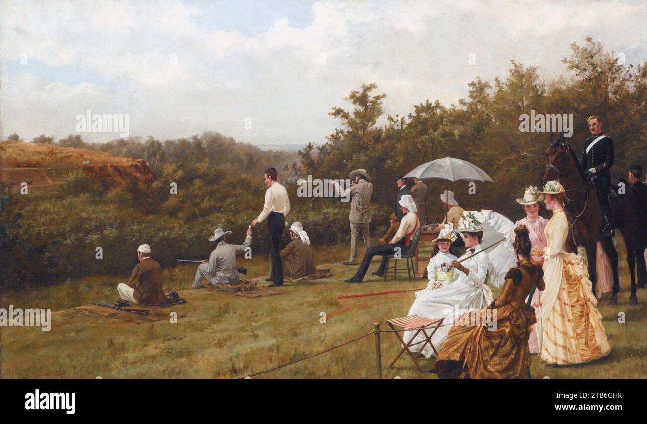 Walter Winans on the Running Deer Range, Wimbledon Common, by Thomas ...