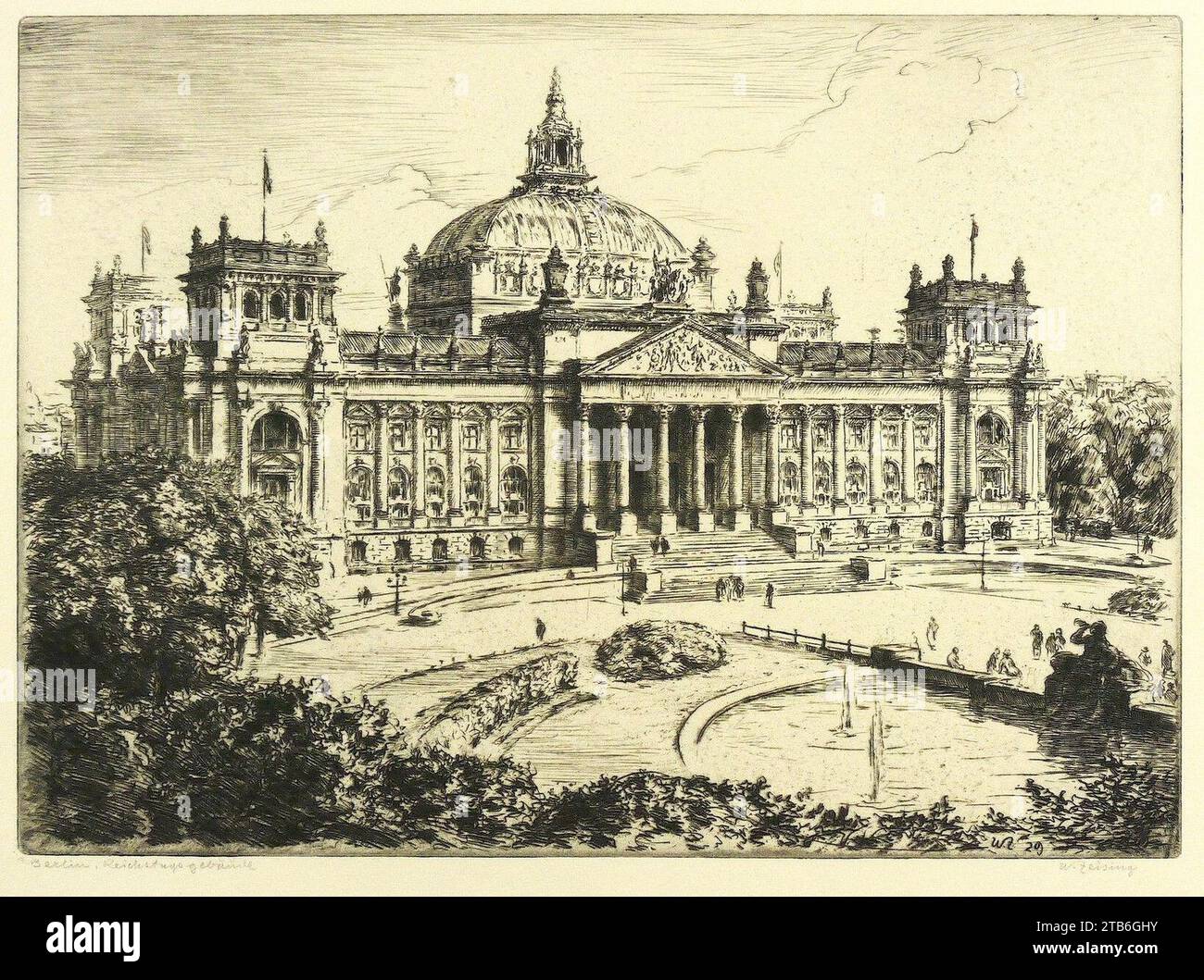 Walter Zeising - Reichstag. Radierung 1929 Stock Photo - Alamy