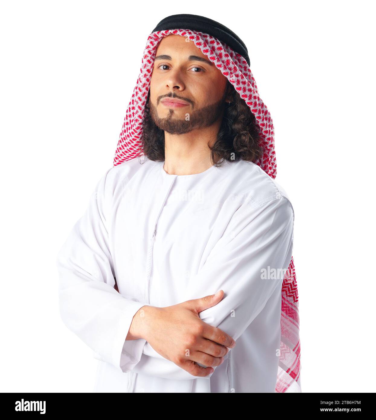 Portrait of a young Arab man wearing middle-eastern traditional dress ...