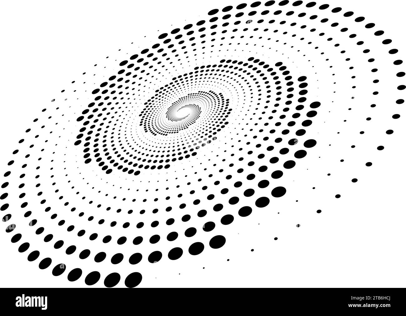Dotted spiral lines element. Radial spinning halftone texture. Circle ...