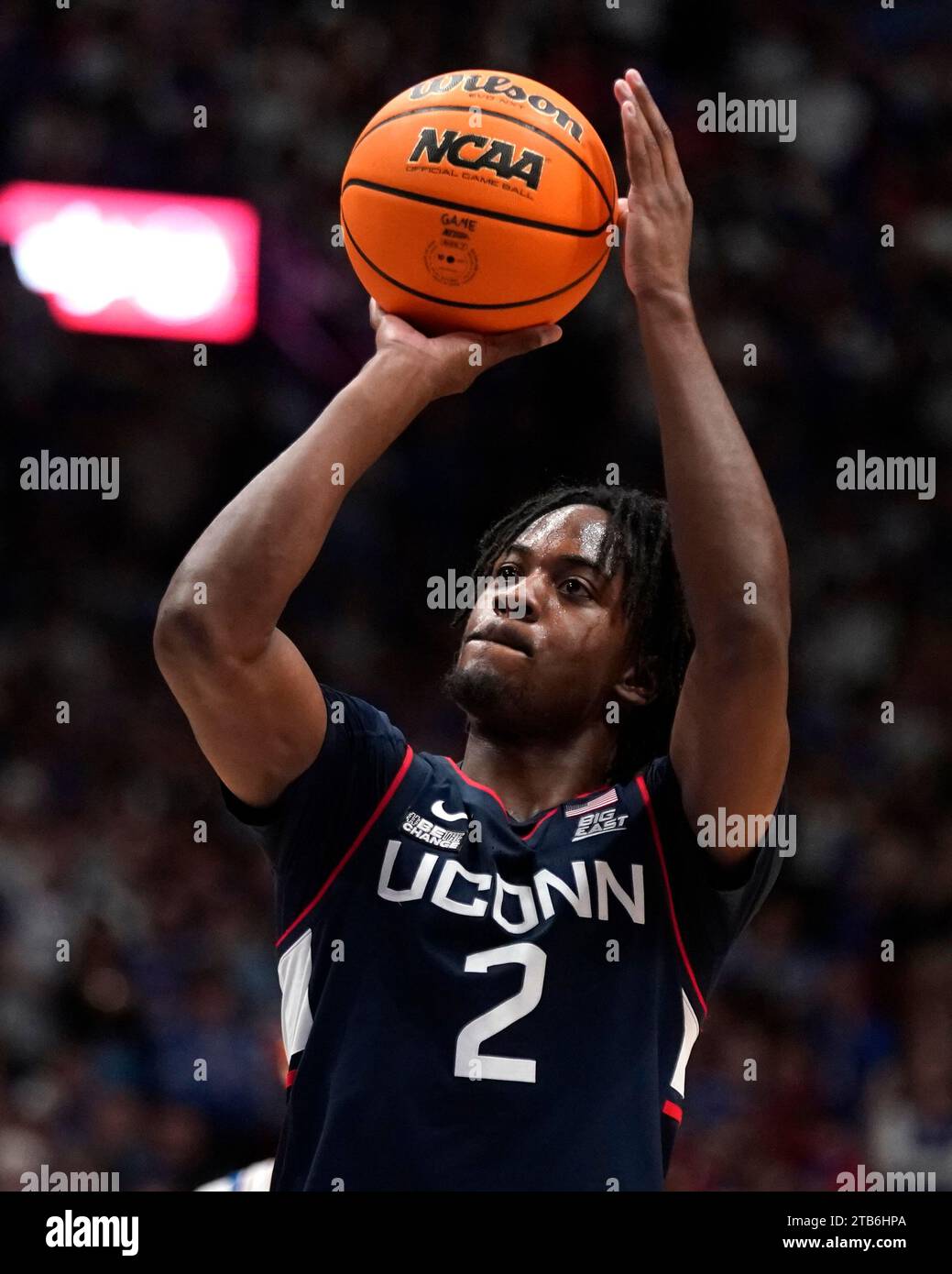 UConn guard Tristen Newton shoots during the second half of an NCAA ...