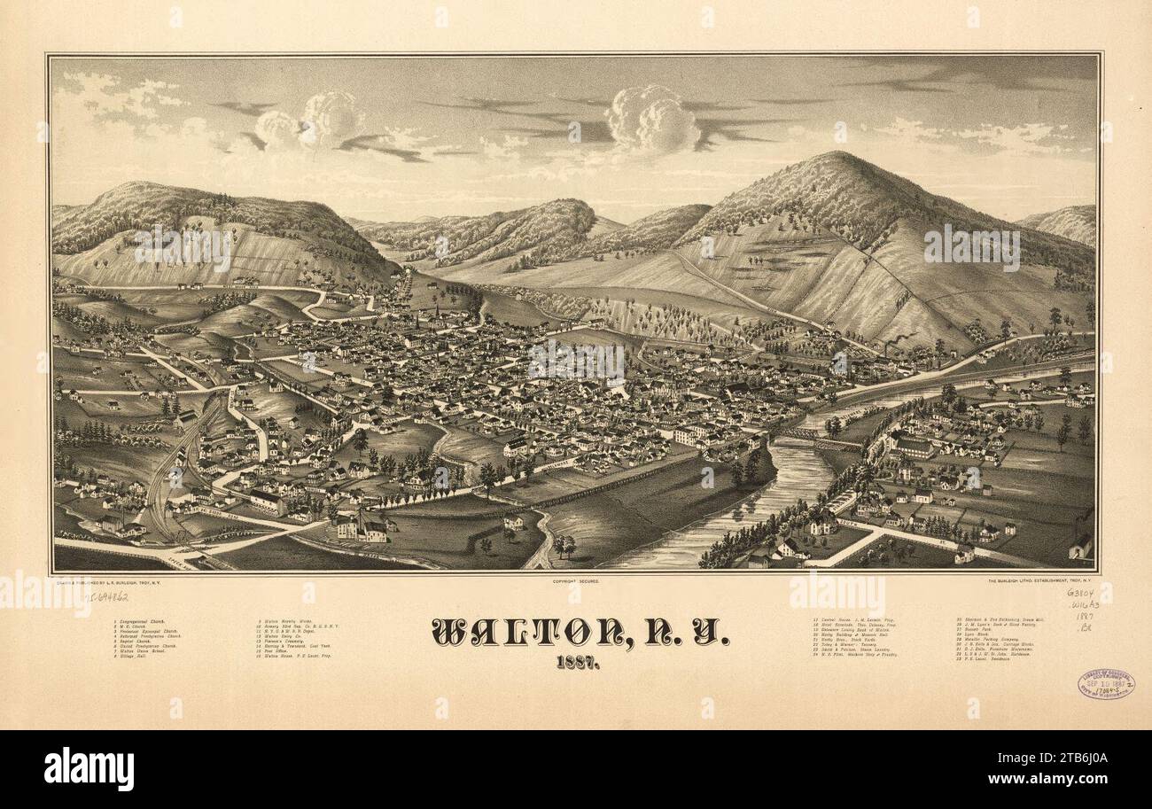 Walton, N.Y. 1887 Stock Photo - Alamy