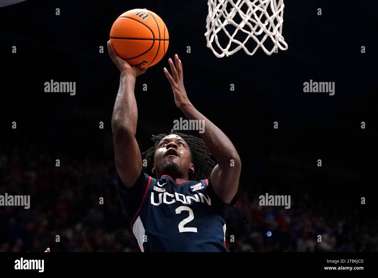 UConn guard Tristen Newton shoots during the second half of an NCAA ...