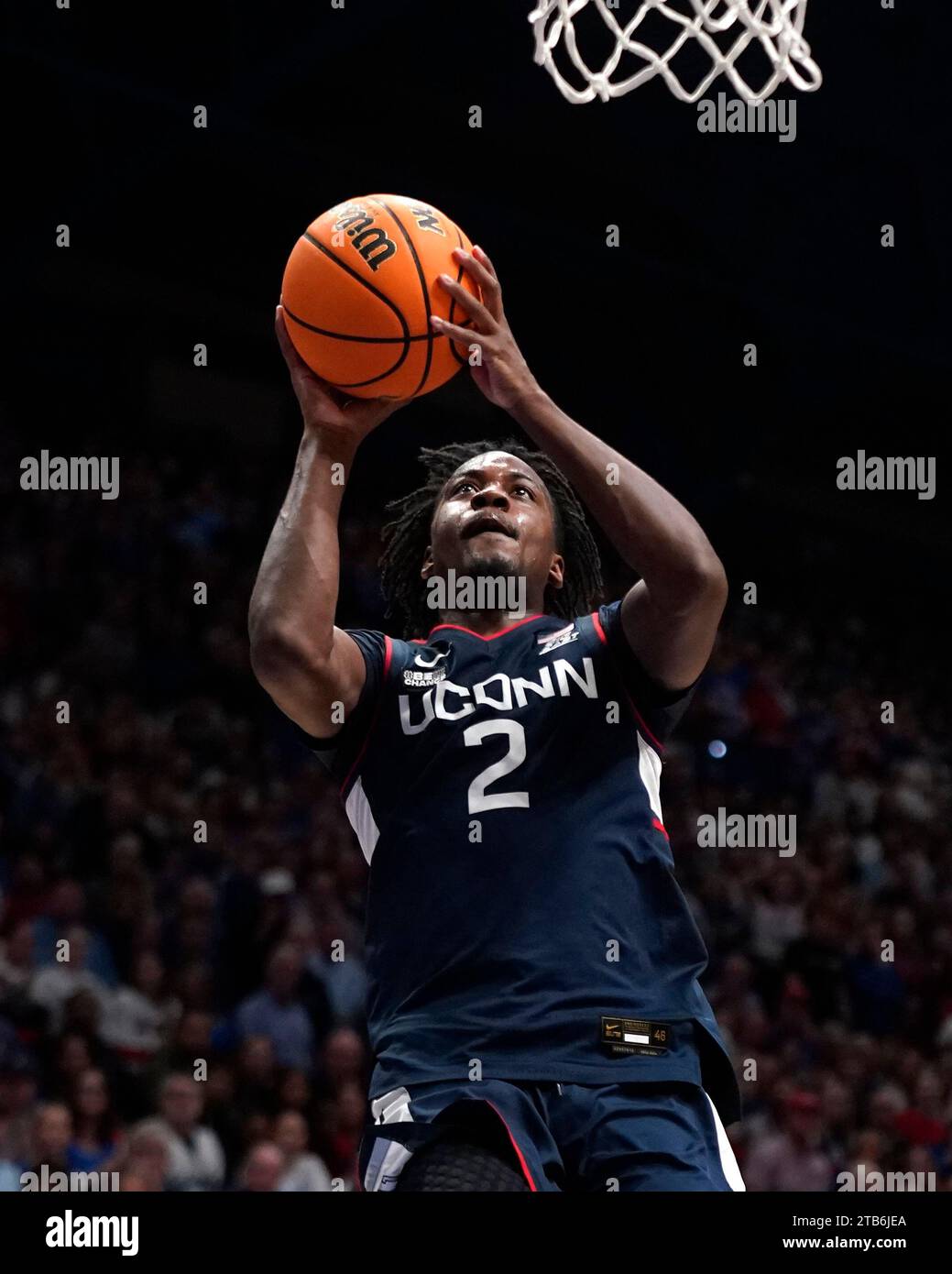 UConn guard Tristen Newton shoots during the second half of an NCAA ...