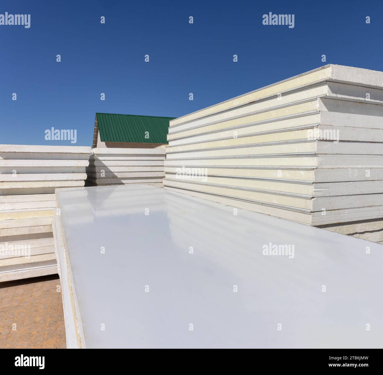 insulation polystyrene panels stack for construction industry Stock ...