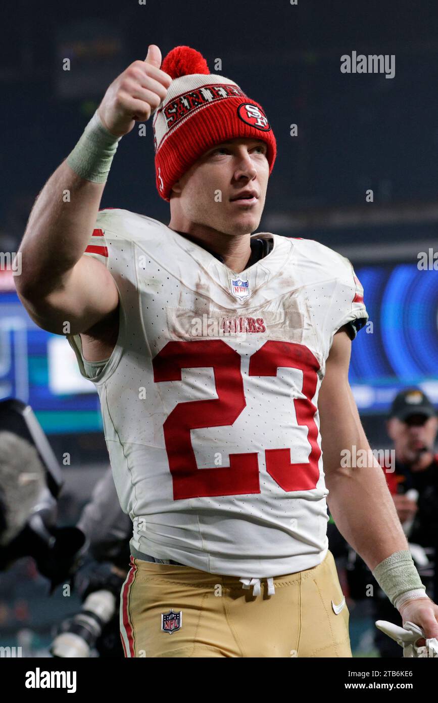 San Francisco 49ers running back Christian McCaffrey (23) in action ...