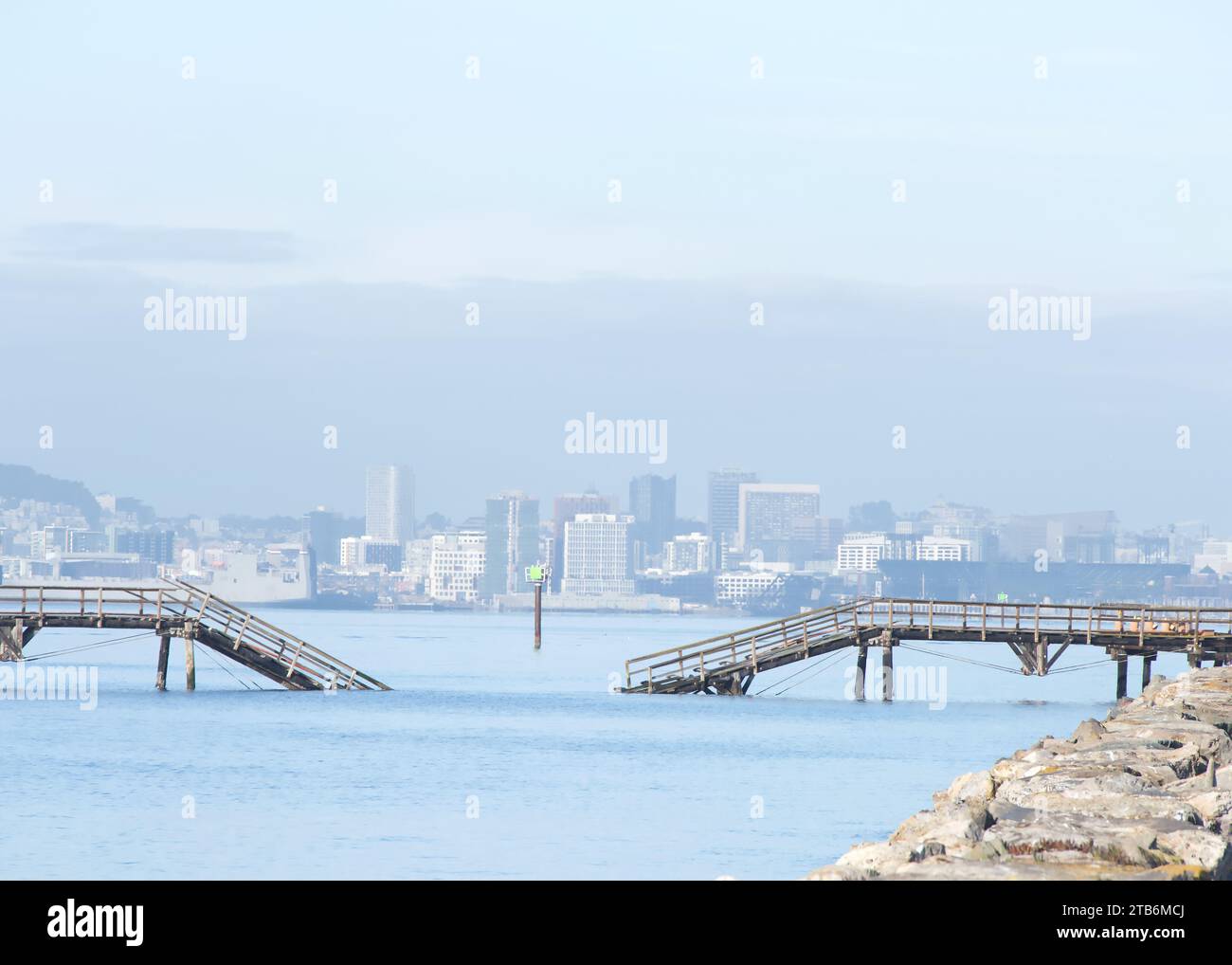 bridge dock collapsed in the middle. Failing infrastructure due to age ...