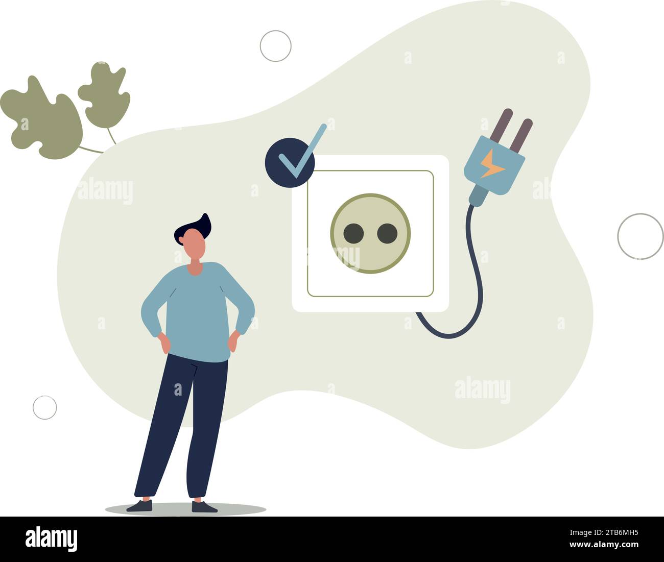 Green electricity concept.characters showing benefits of sustainable ...