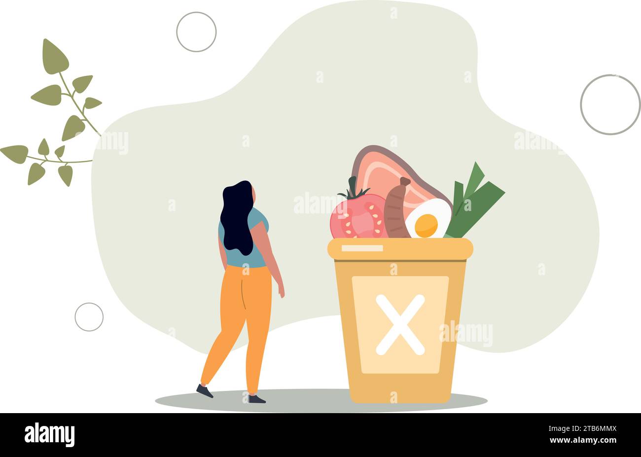 Character. reducing food waste.flat vector illustration Stock Vector ...