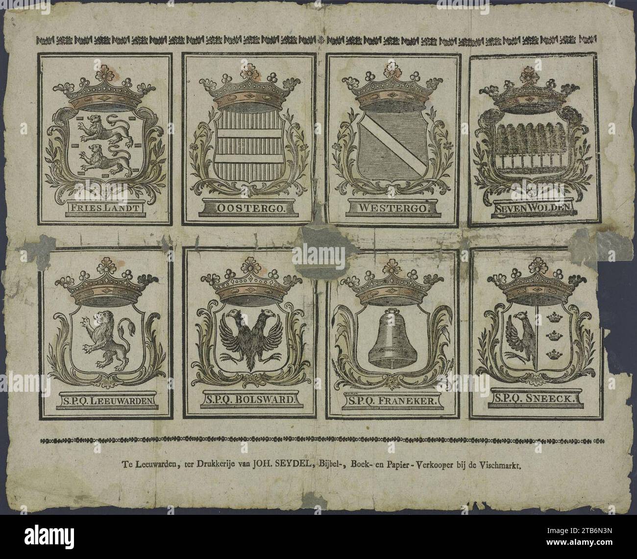 Wapens van Friesland-Catchpenny print-Borms 0396 Stock Photo - Alamy