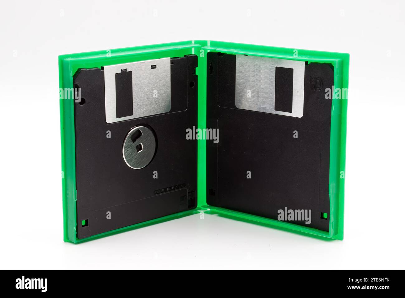 Floppy disk of 1.4 megabytes isolated on white background. Vintage ...
