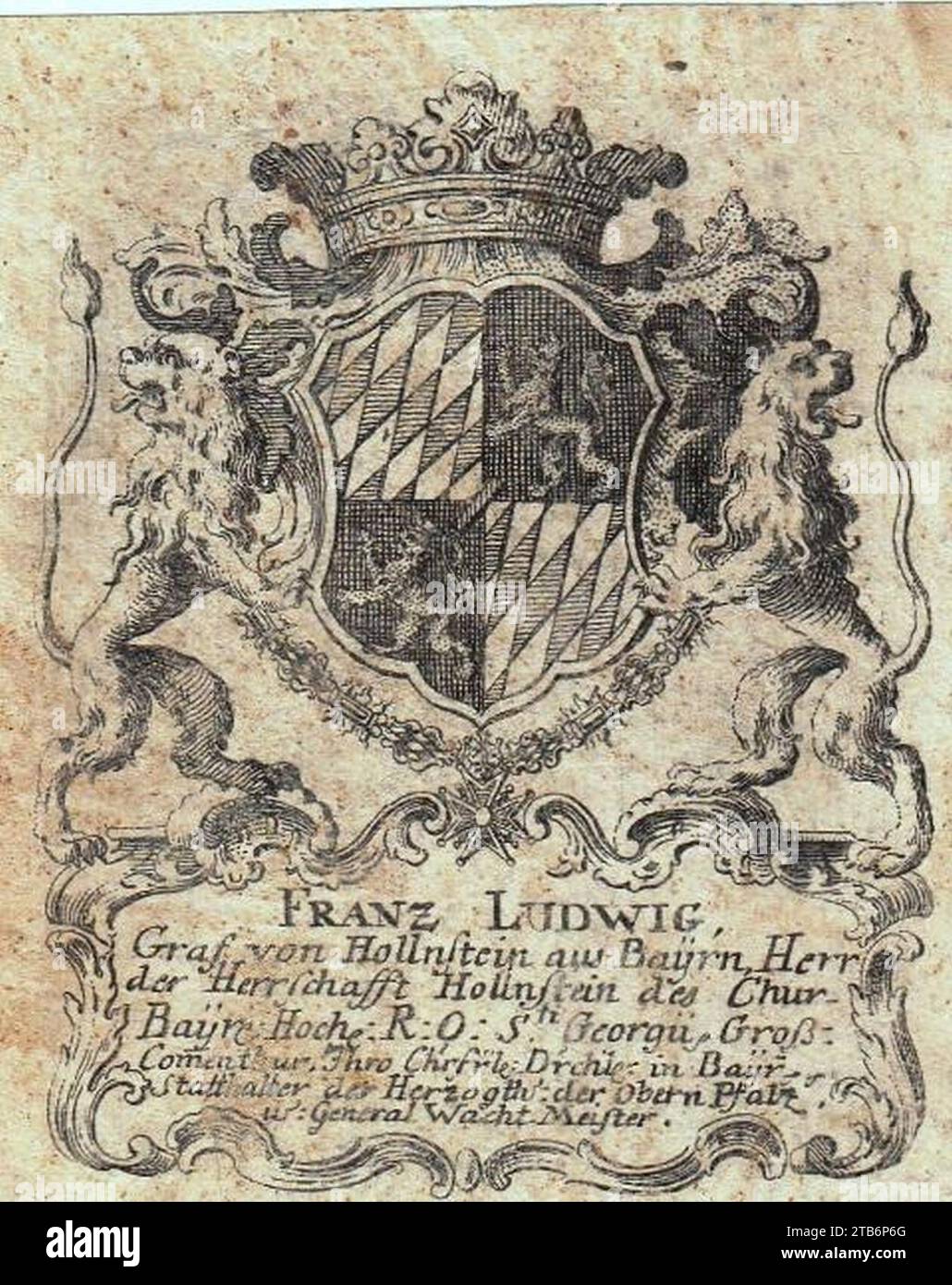 Wappen des Grafen Franz Ludwig von Holnstein Stock Photo - Alamy