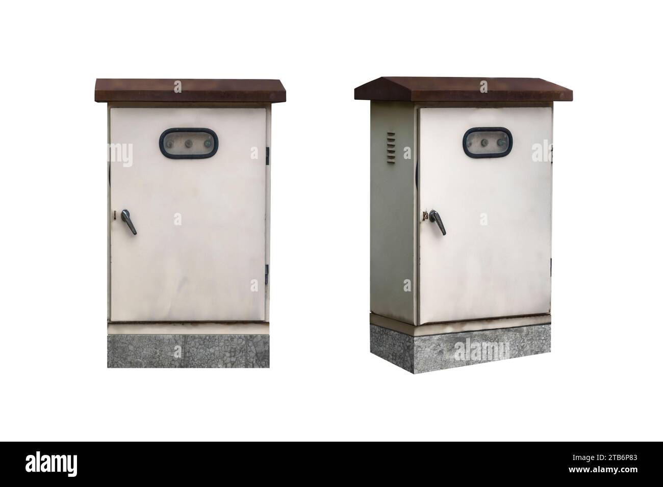 Industrial electrical switch panel isolated over white background Stock ...