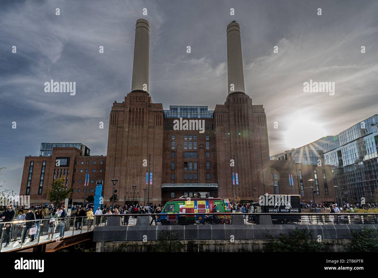 Battersea Power Station in London, shopping mall from factory Stock ...