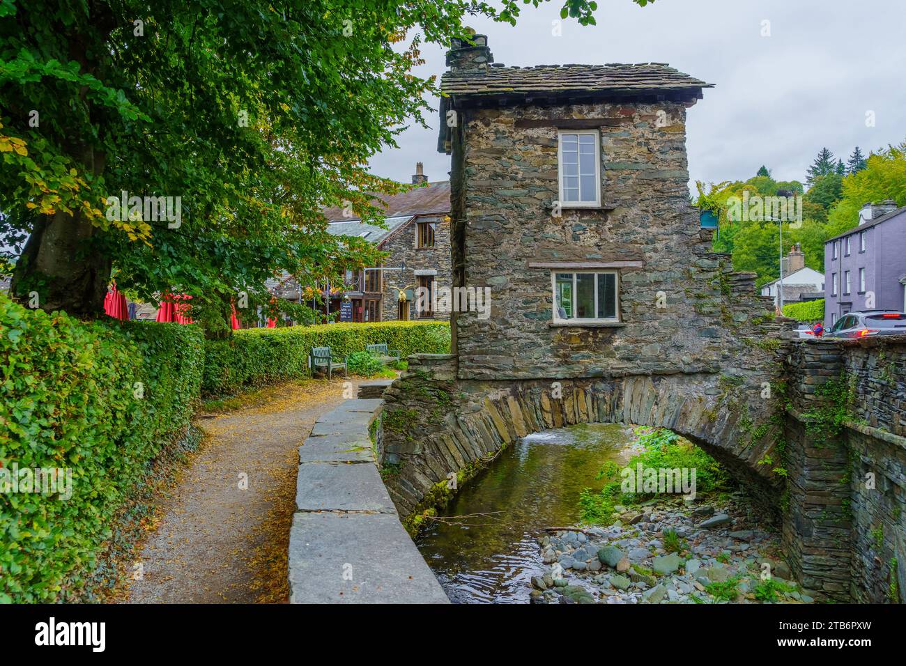 Ambleside, UK - September 25, 2022: View of The Bridge House, with ...