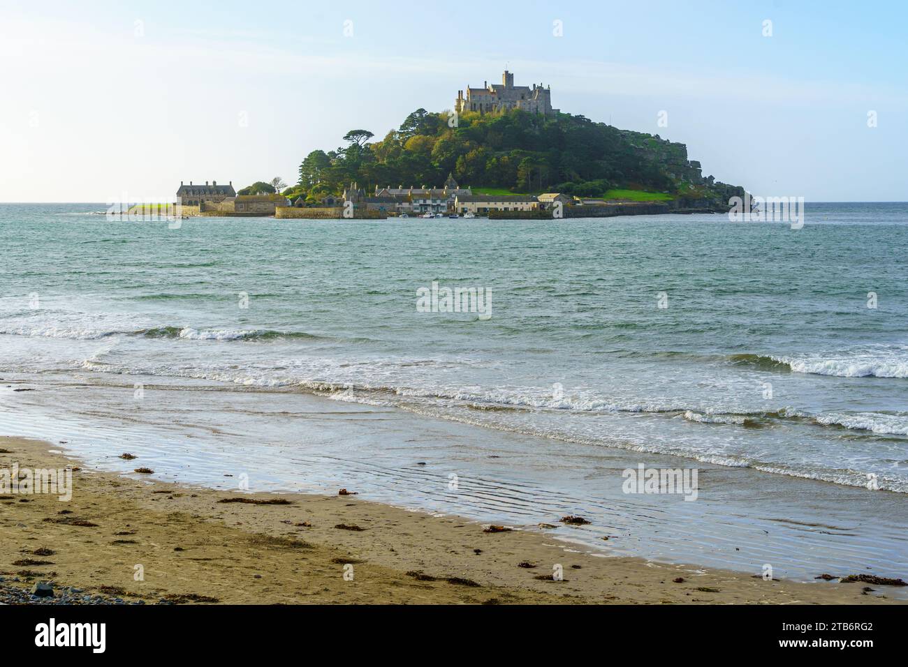 View of the St Michael Mount Castle Island, in Cornwall, England, UK ...