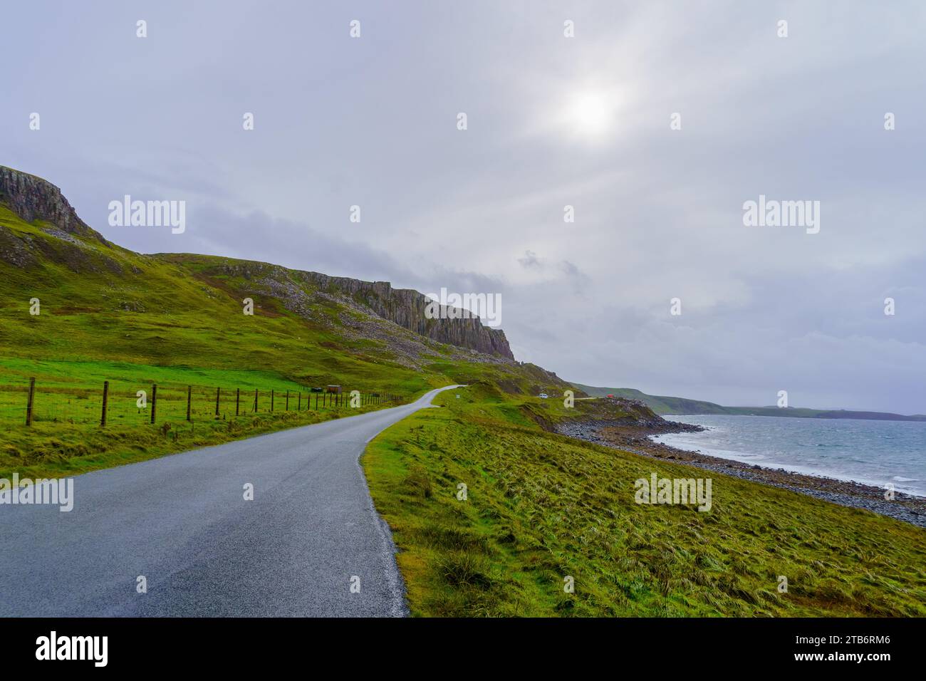 View of coastal landscape, in the Isle of Skye, Inner Hebrides ...