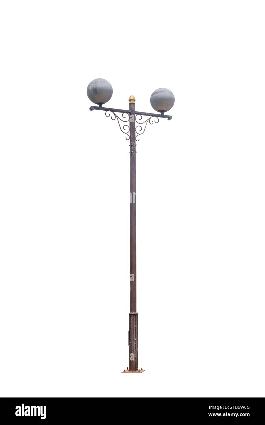 Street light poles isolated over a white background Stock Photo - Alamy
