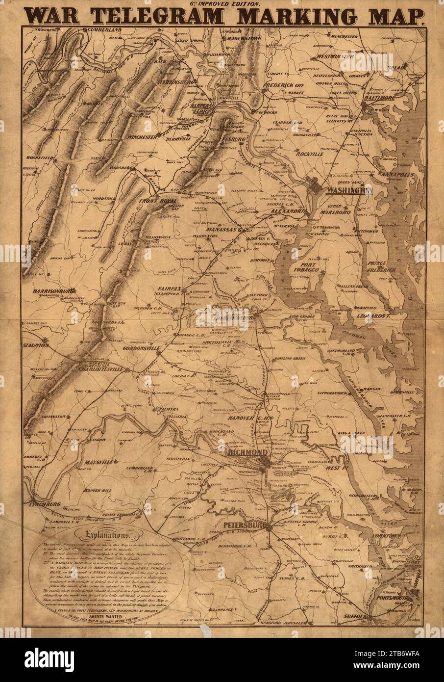 War telegram marking map Stock Photo - Alamy