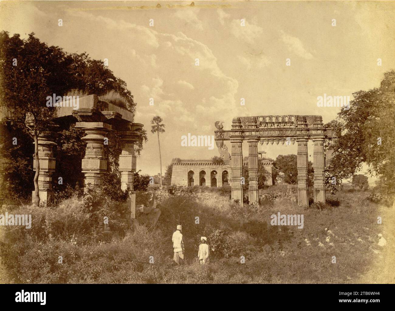 Warangal ruins of Shiva Hindu temple, Kakatiya dynasty, Hyderabad 1875 ...