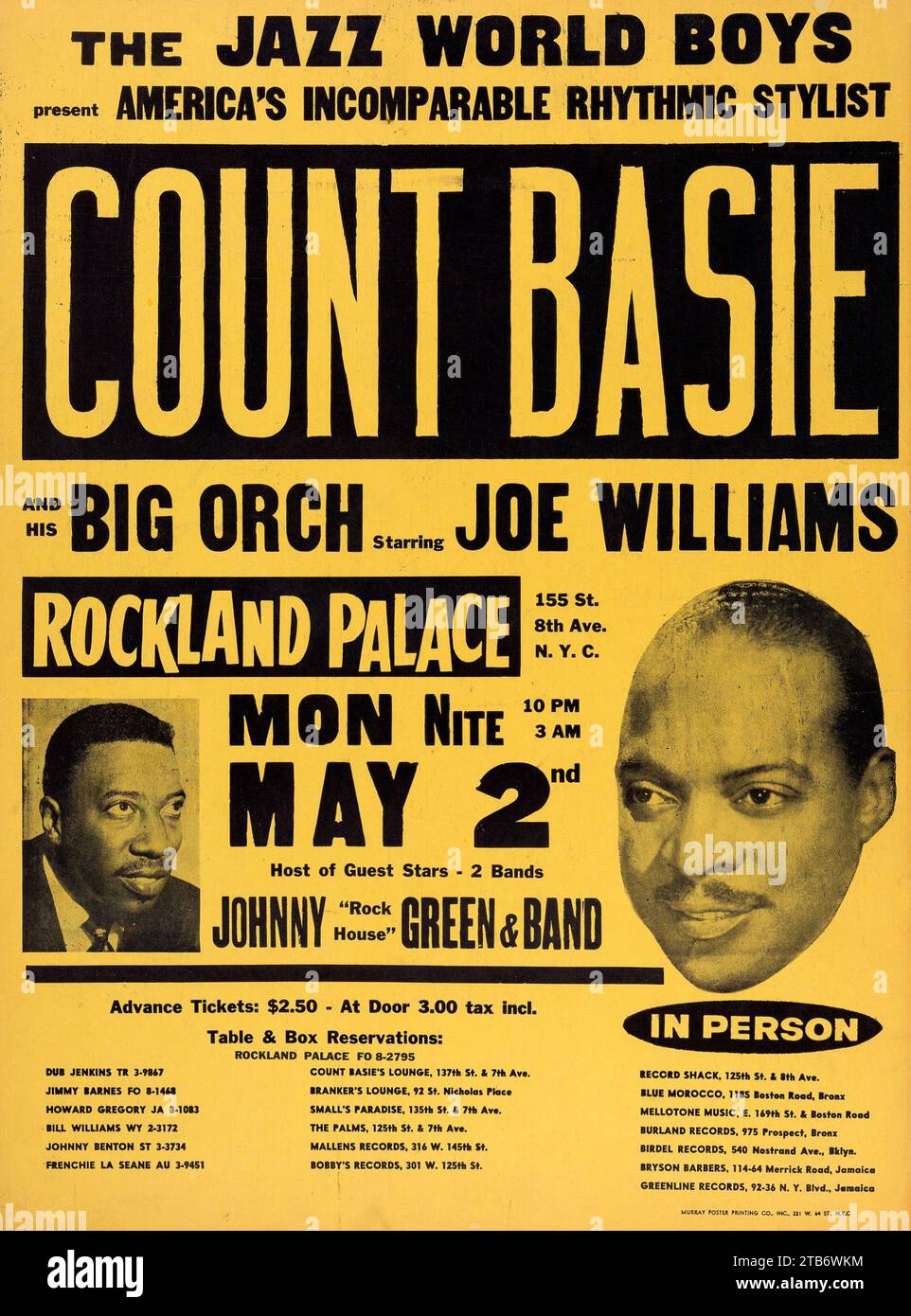 Count Basie, Joe Williams - Rockland Palace Concert Poster (The Jazz ...