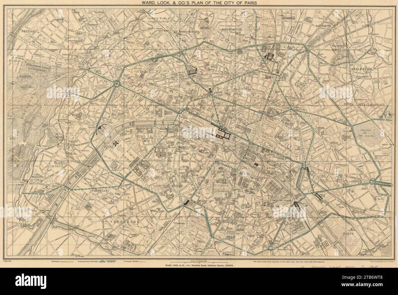 Ward, Lock, & Co.s plan of the city of Paris, ca. 1905 - Stanford ...