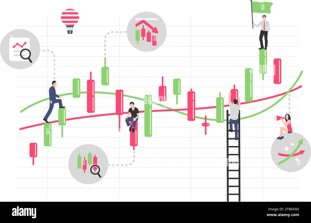 Vector banner illustration with stock investment motif Stock Vector ...