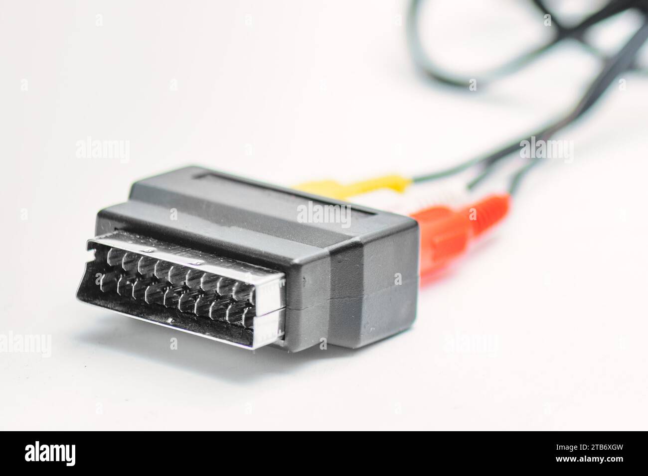 Scart socket on white background Stock Photo - Alamy