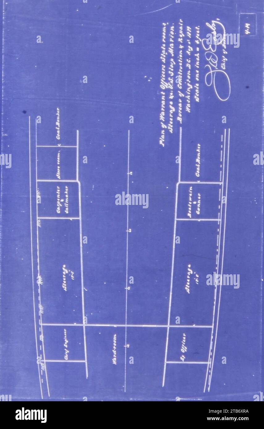 Warrant Officers State Rooms Plan Stock Photo - Alamy