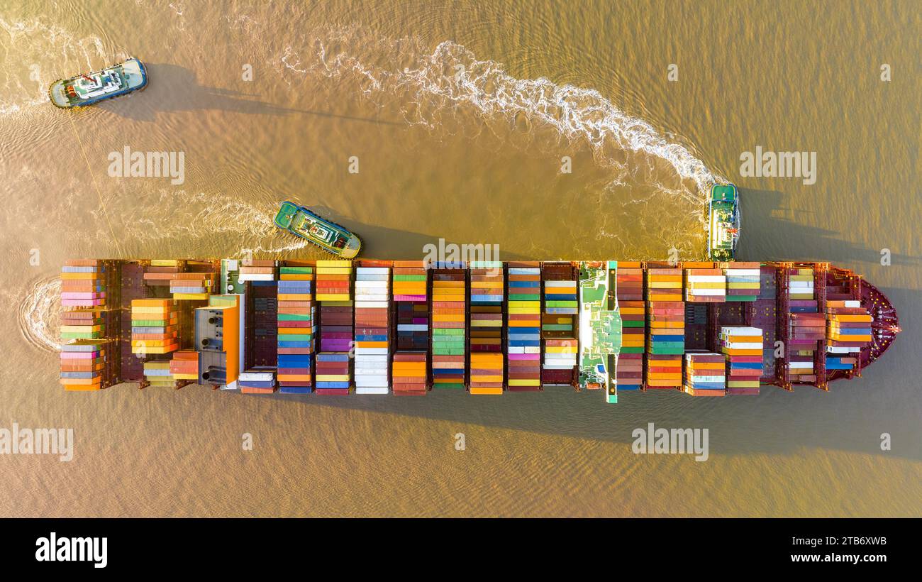 Aerial photo shows the Yangshan Port in Shanghai, China, 2 December ...
