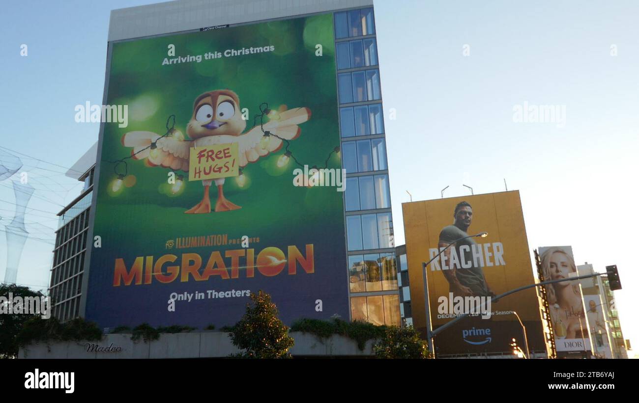 Los Angeles, California, USA 4th December 2023 Migration Billboard on ...