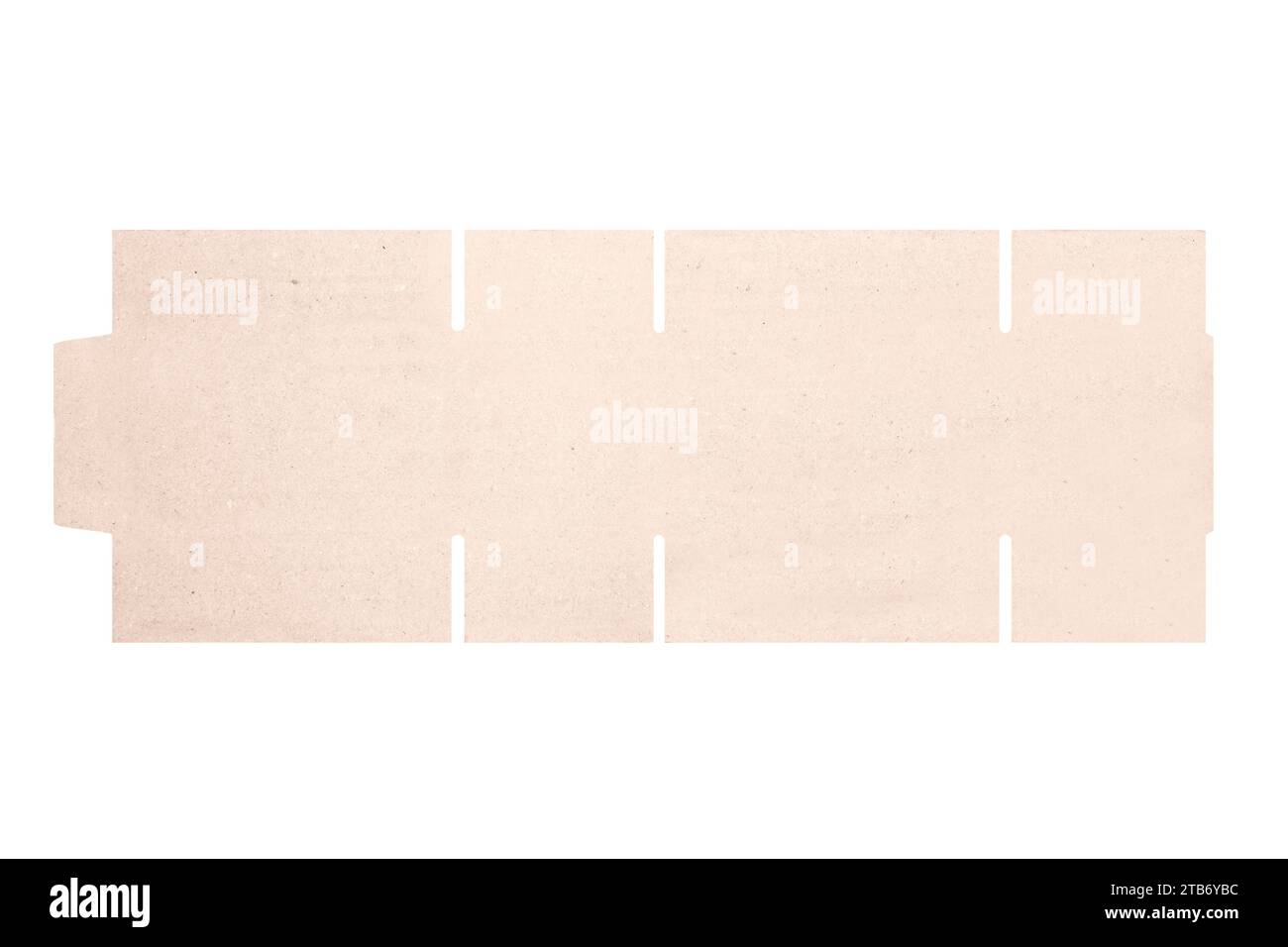 Template of cardboard box mockup with die-cut pattern isolated over ...