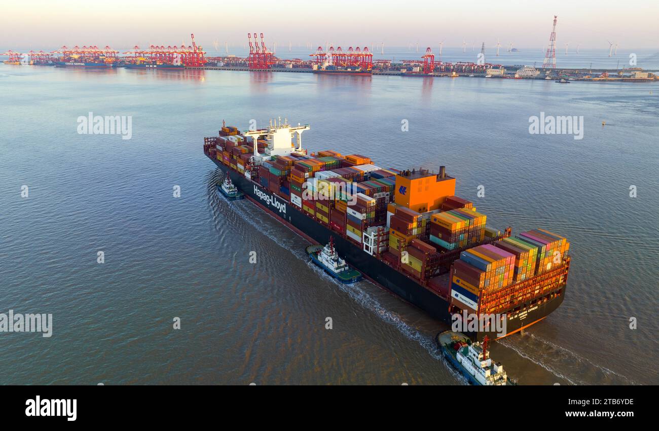 Aerial photo shows the Yangshan Port in Shanghai, China, 2 December ...