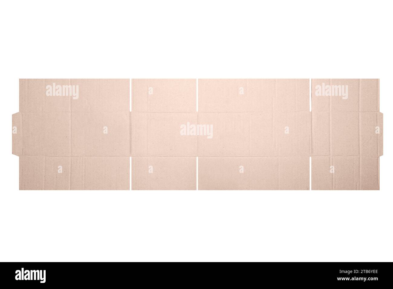 Template of cardboard box mockup with die-cut pattern isolated over ...