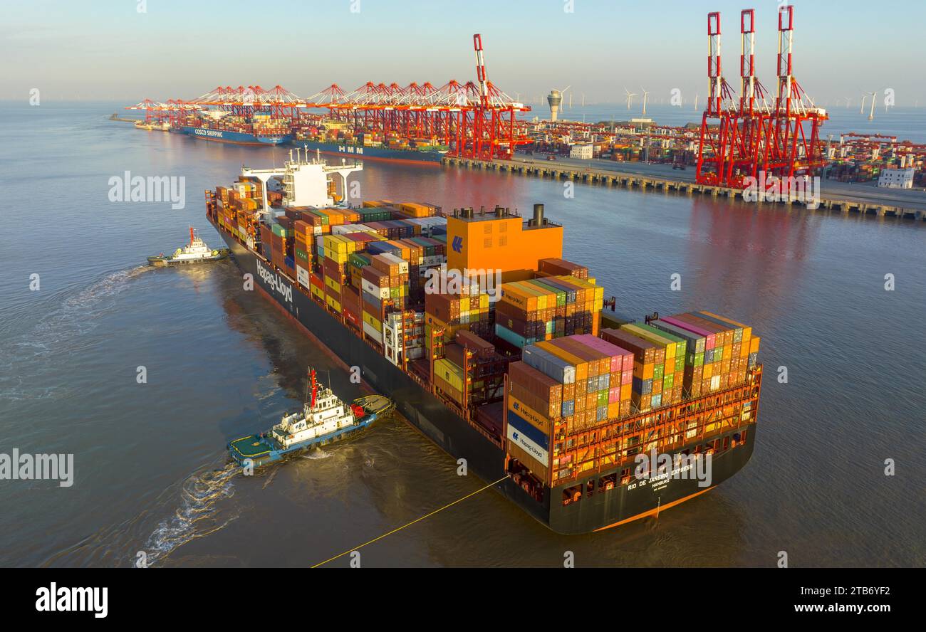Aerial photo shows the Yangshan Port in Shanghai, China, 2 December, 2023 Stock Photo - Alamy