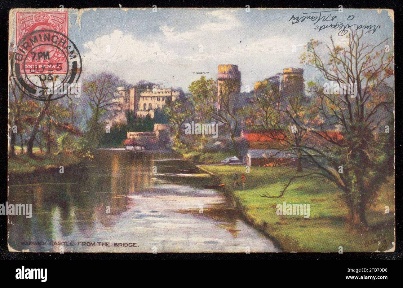 Warwick Castle from the bridge Stock Photo - Alamy