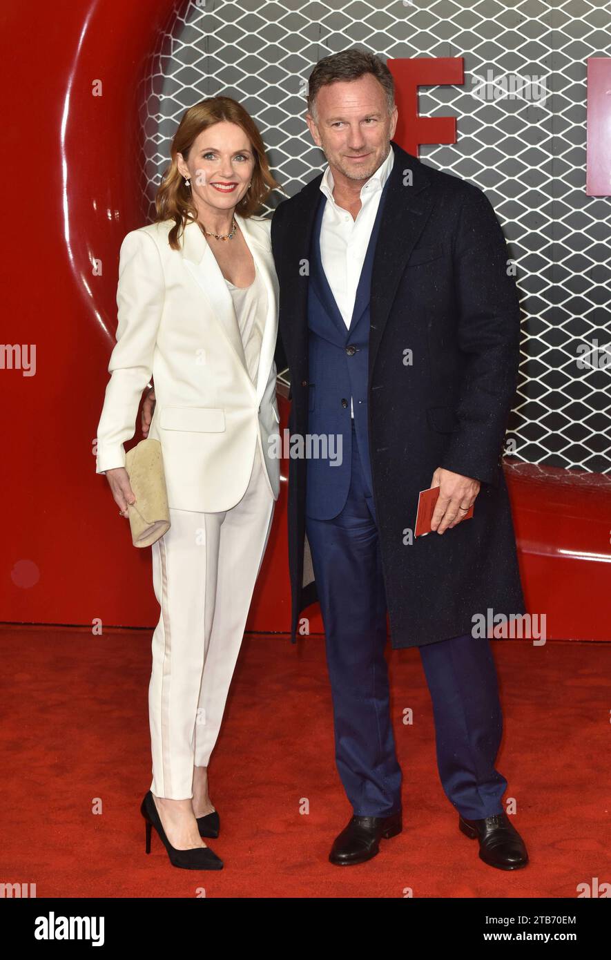Geri Halliwell-Horner and Christian Horner attends Ferrari UK Premiere ...