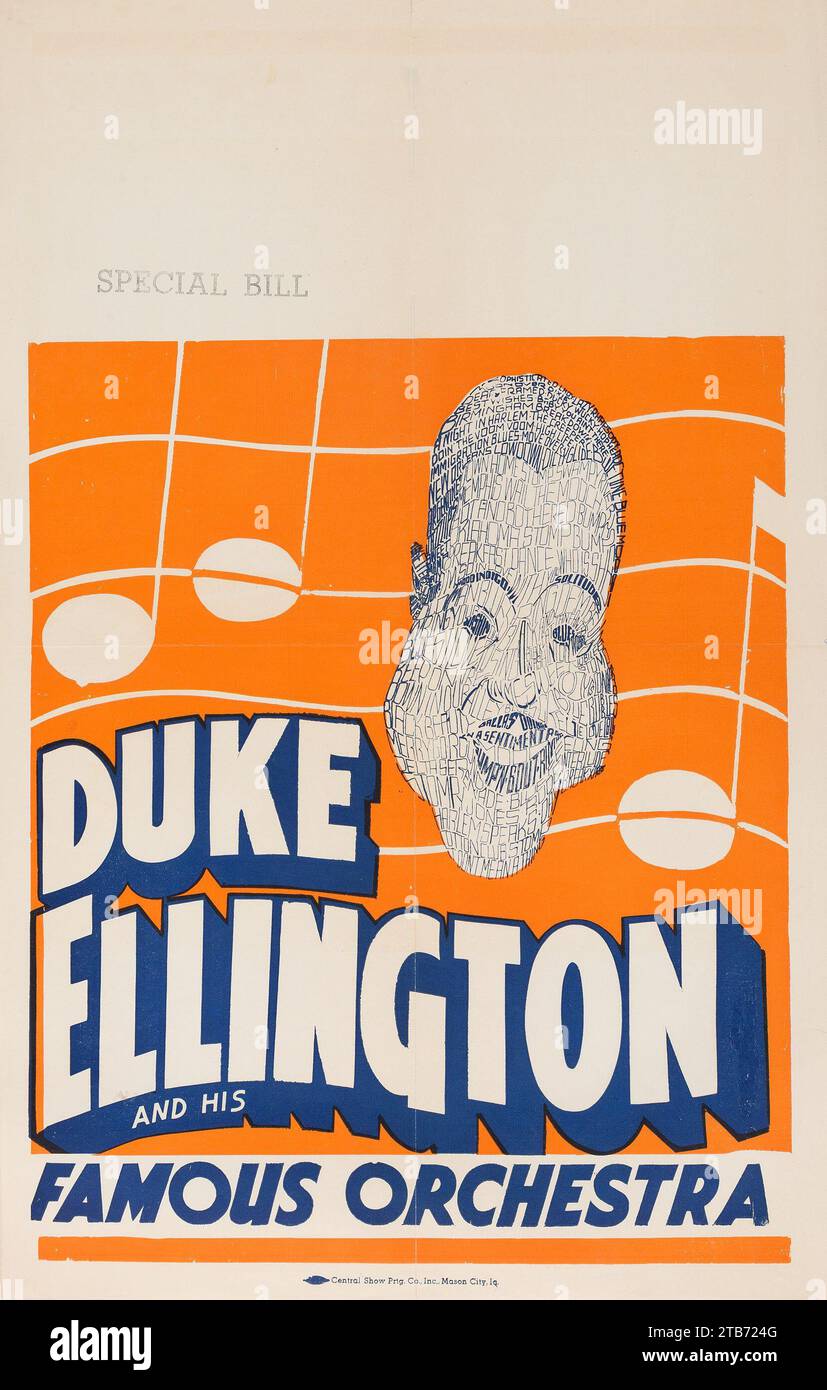 Duke Ellington and his famous orchestra - Jazz Concert Poster (circa ...