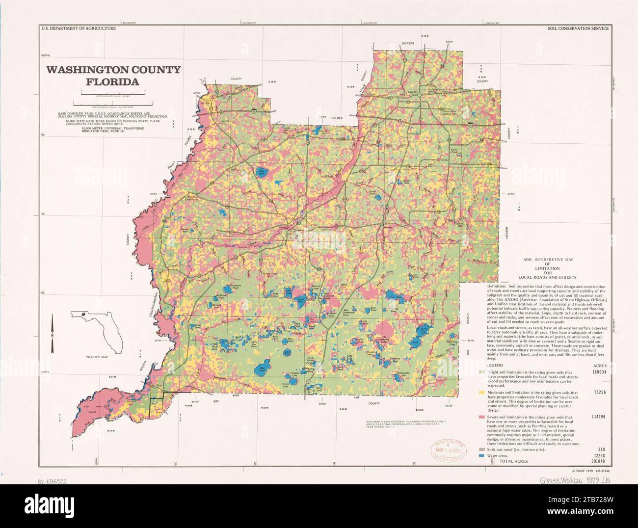 Washington County, Florida - soil interpretive map of limitation for ...