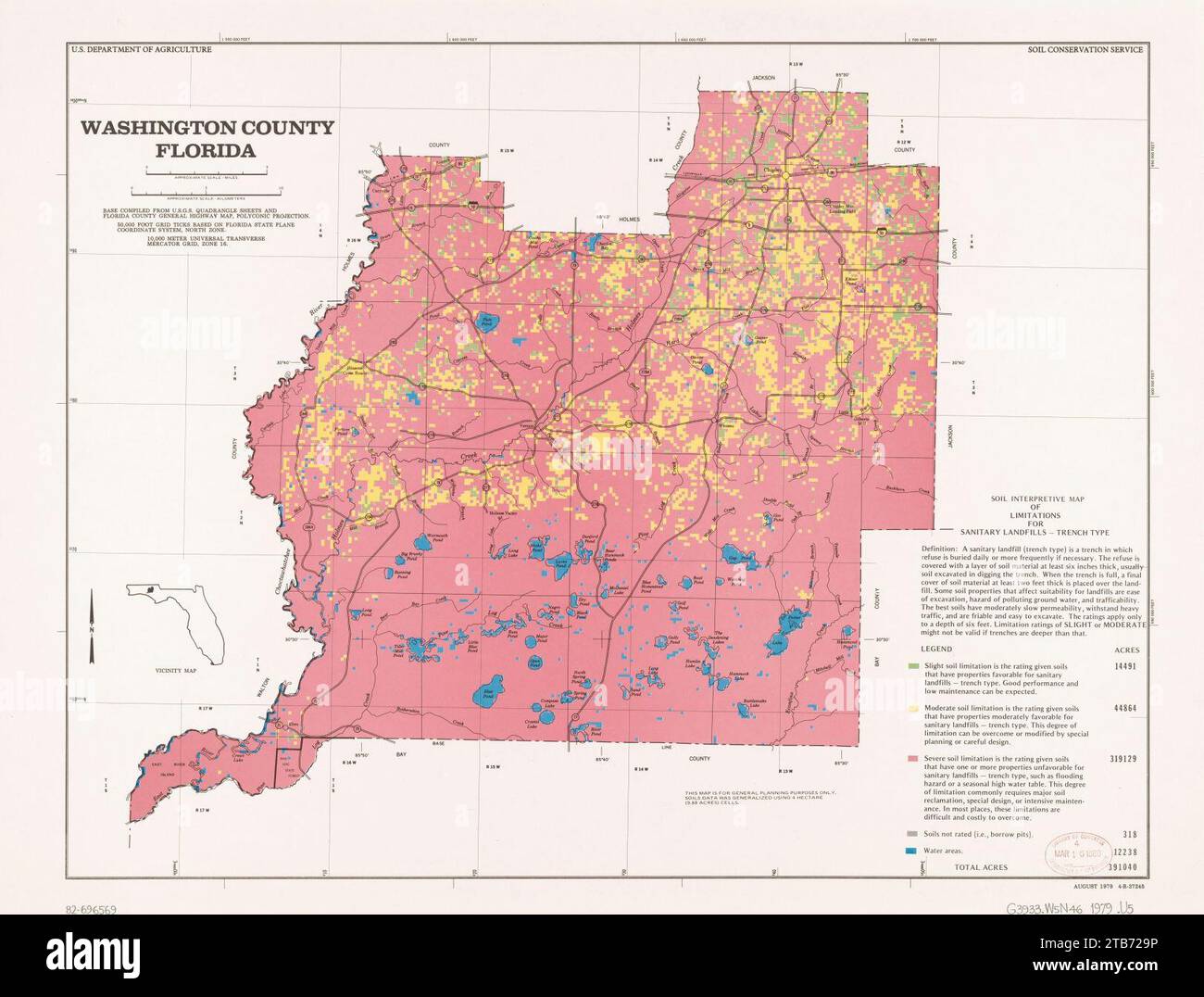 Washington County, Florida - soil interpretive map of limitations for ...