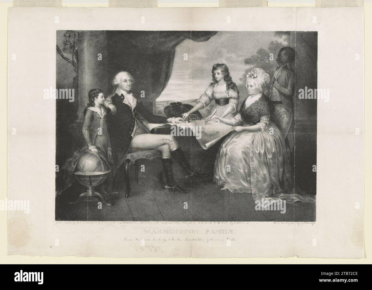 Washington family. George Washington, his Lady, & her two grandchildren ...