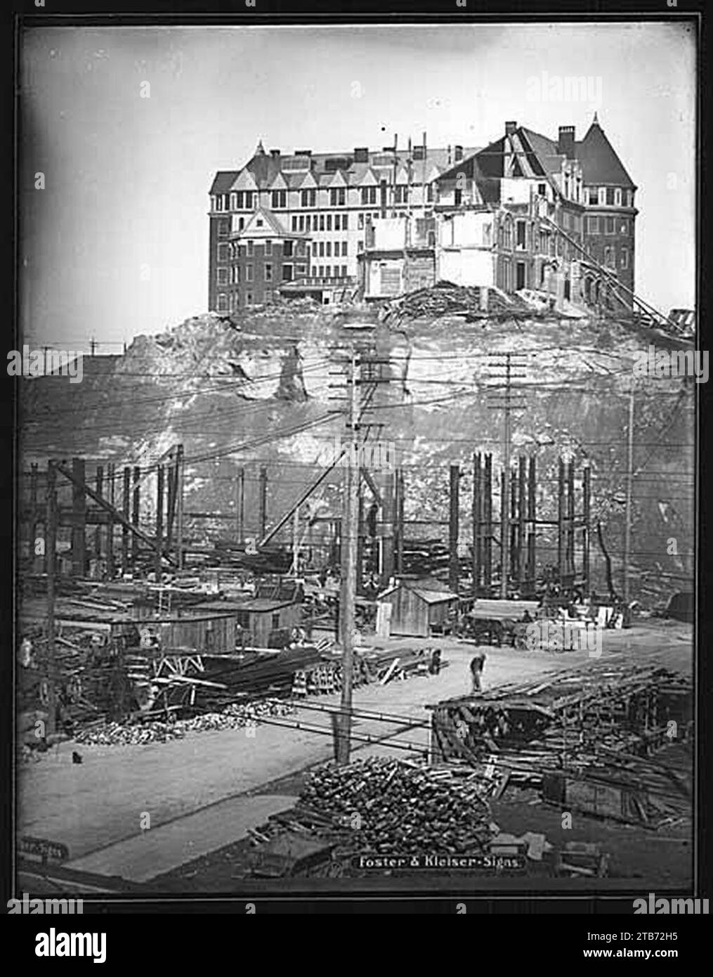 Washington Hotel demolition during the Denny Hill regrade, Seattle, ca ...