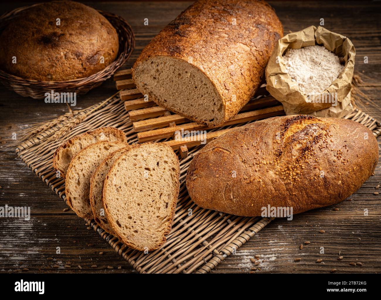 Whole loaf rustic rye hi-res stock photography and images - Alamy