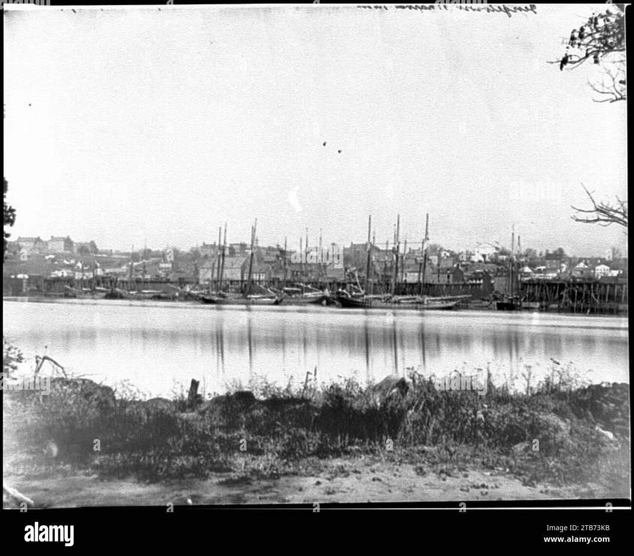 Washington, D.C. Georgetown waterfront with sailing vessels, seen from ...
