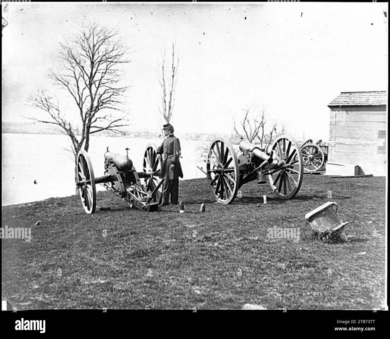 Washington, D.C. Two Wiard guns at the Arsenal; Gen. Daniel E. Sickles ...