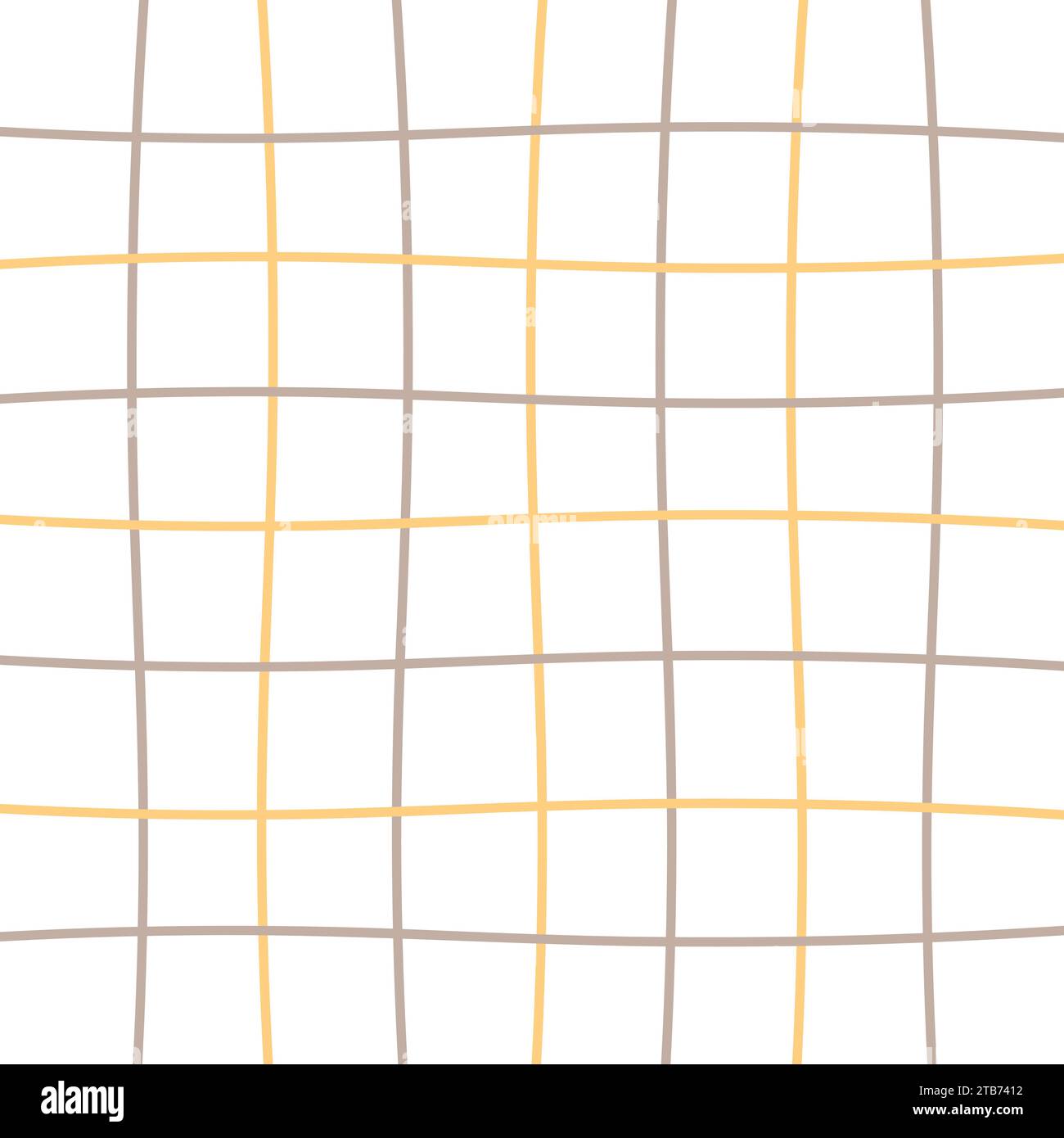 Doodle Gingham Check Plaid Vector Pattern. Vertical and horizontal hand ...