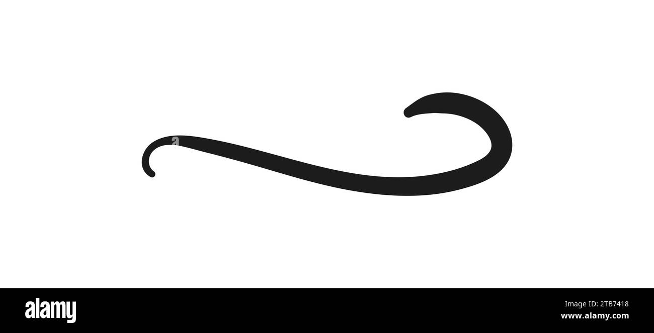 Swoosh and swoops underline typography tail shape. Brush drawn thick ...